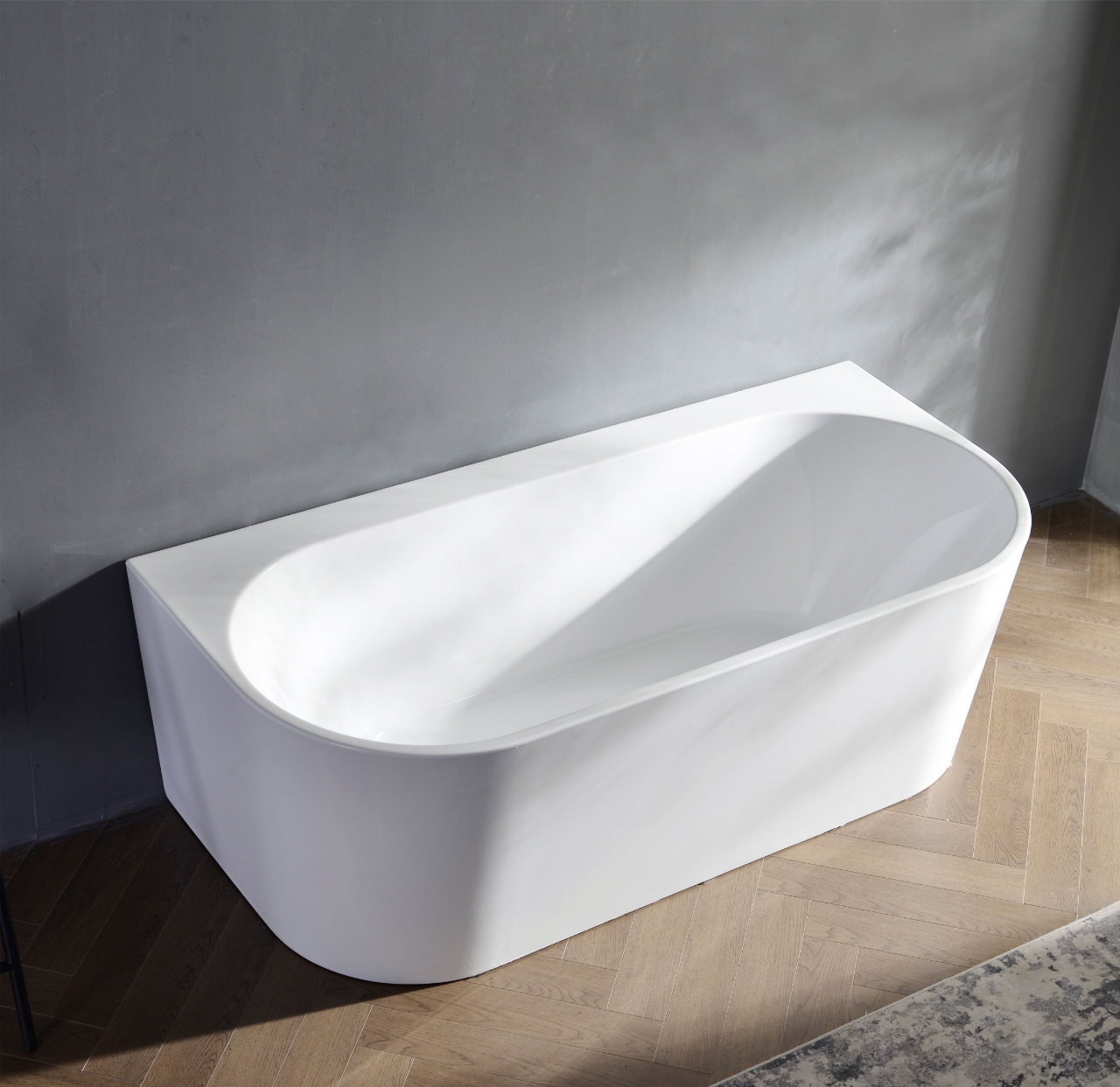 Bathtub – Back To Wall Freestanding Acrylic-White – TW Homewares