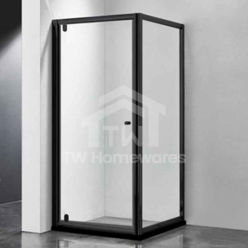 Shower Box – RD 2-Side-Wall (900×900) Pivot Series Black – TW Homewares