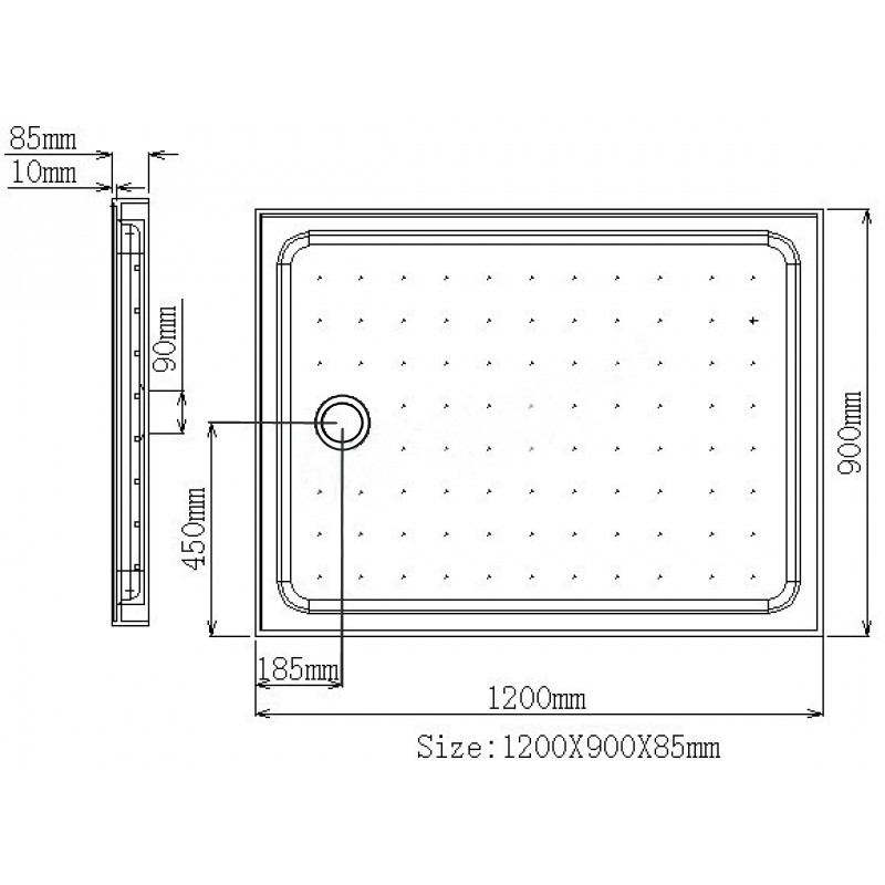 Shower Tray – 4 Lips Rectangle Series 1200X900mm – TW Homewares