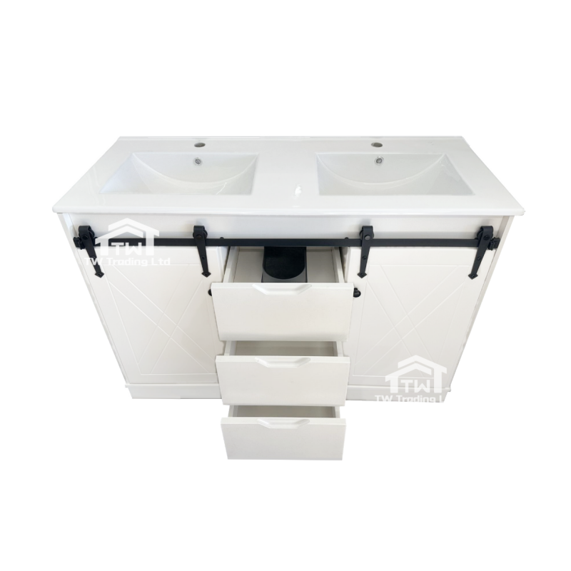 Vanity – WB1200FS – Free Standing 1200mm-White/WoodGrain – TW Homewares