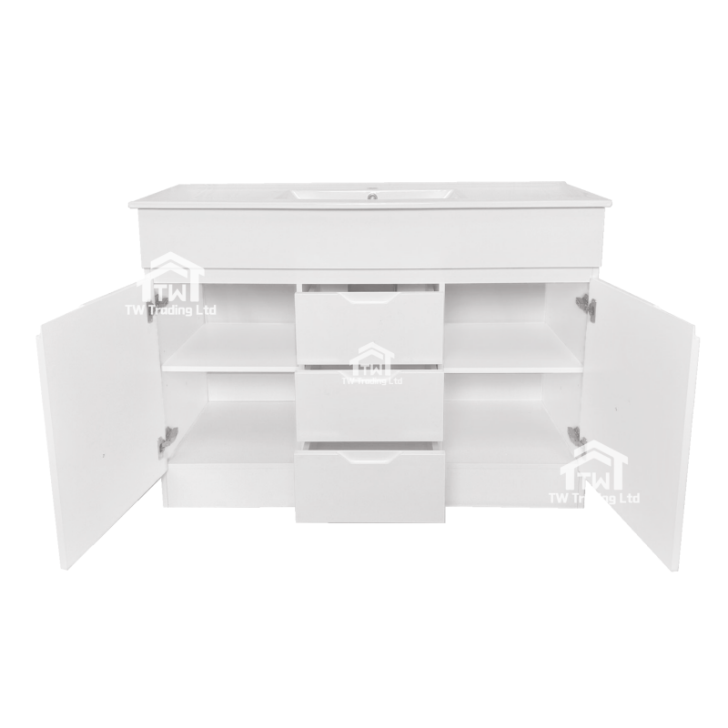 Vanity – XS1200FS – Free Standing 1200mm-White/WoodGrain – TW Homewares