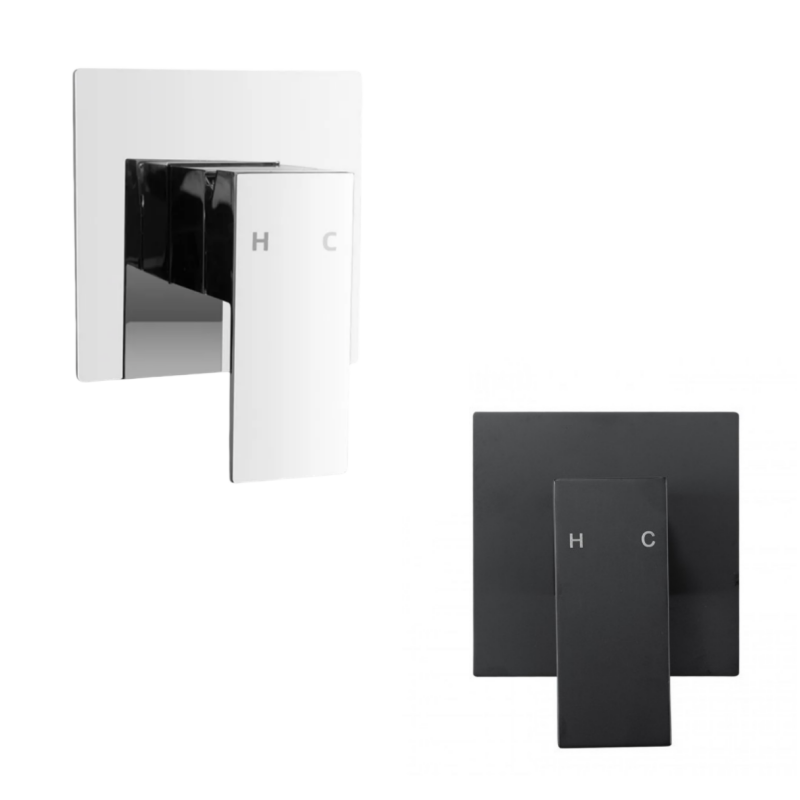 Shower Mixer – Square Series NZHFA0106 – Chrome/Black – TW Homewares