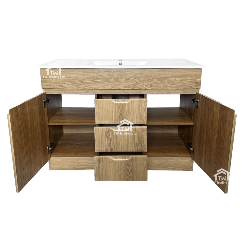Vanity – XS1200FS – Free Standing 1200mm-White/WoodGrain – TW Homewares