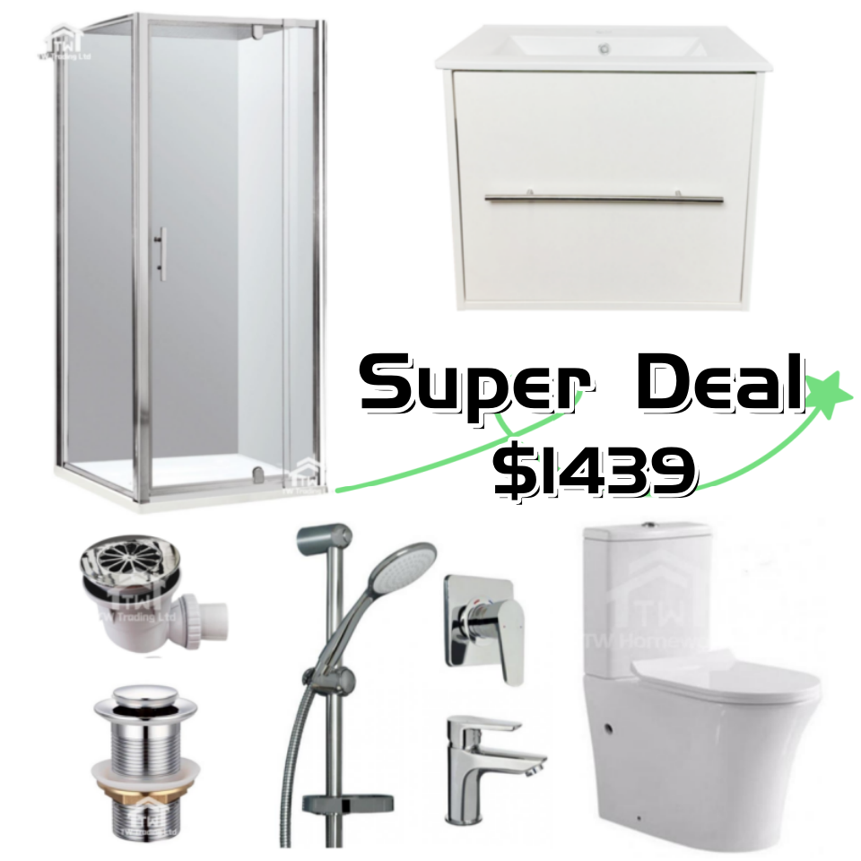 Bathroom Combo G – Shower Box 900x900mm+Vanity 600mm+Aquatica Tapware ...