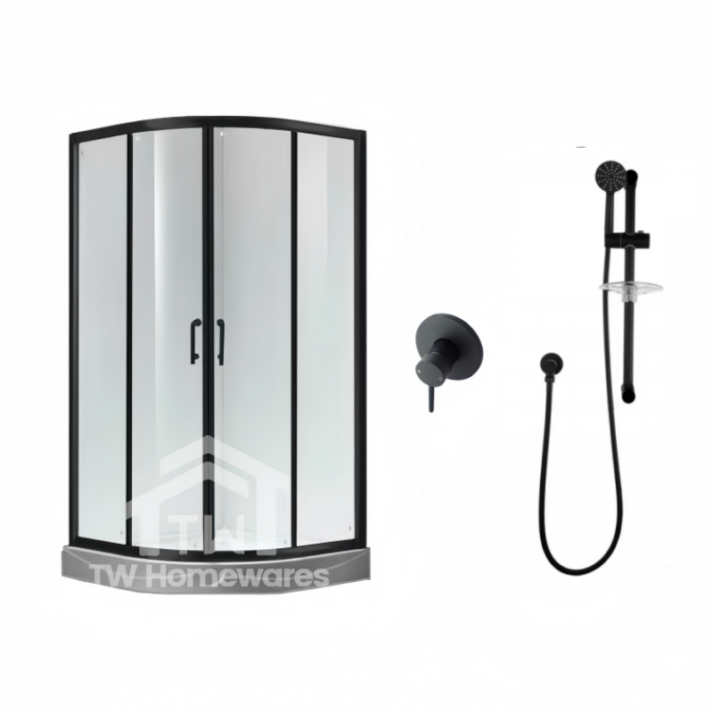 Shower Box Combo – CAM Black Curve Series 900/1000mm – TW Homewares