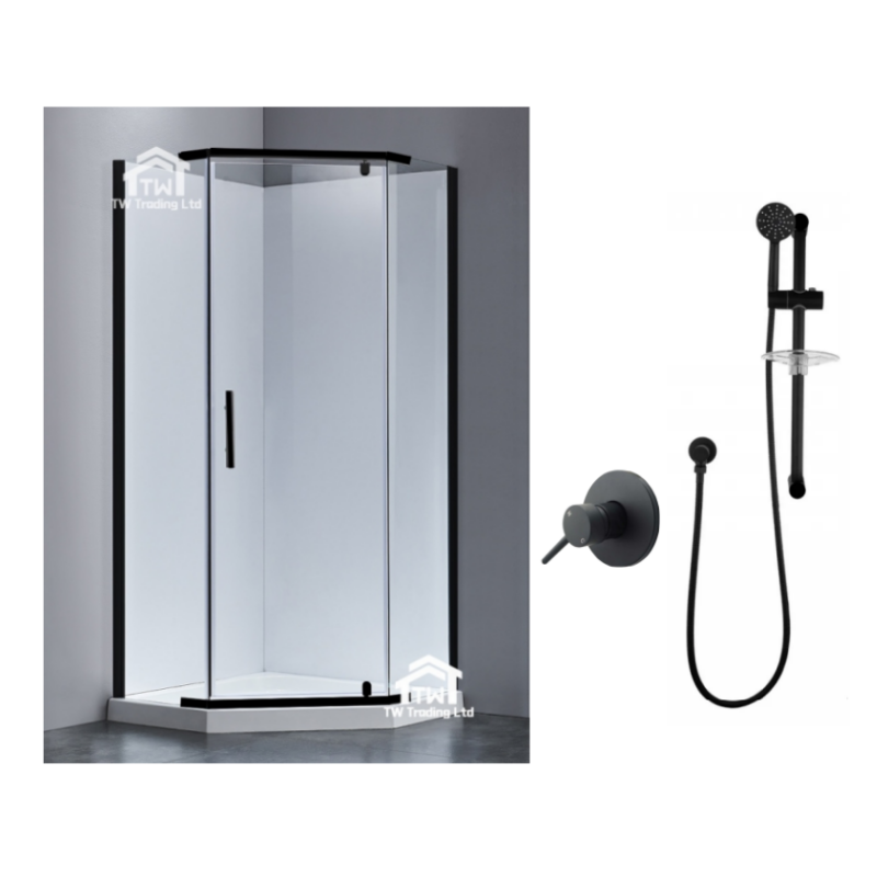 Shower Box Combo – RF Black Angle Series 900/1000mm – TW Homewares