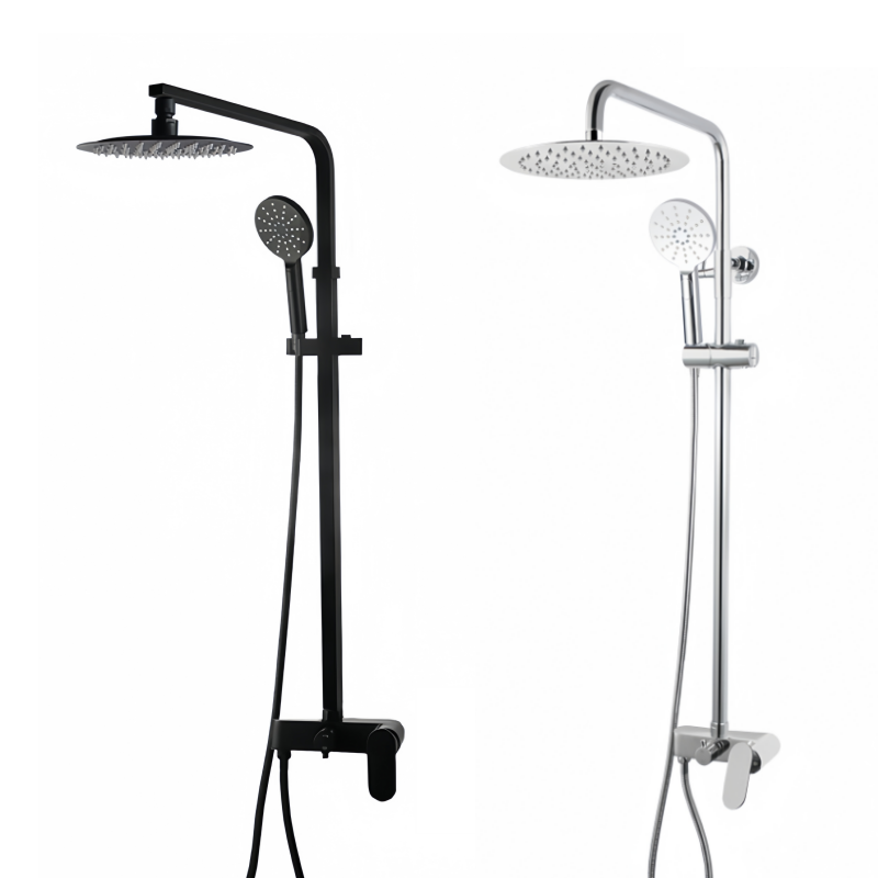 Shower Combination – Round Series – NZHSS2154 – Chrome/Black – TW Homewares